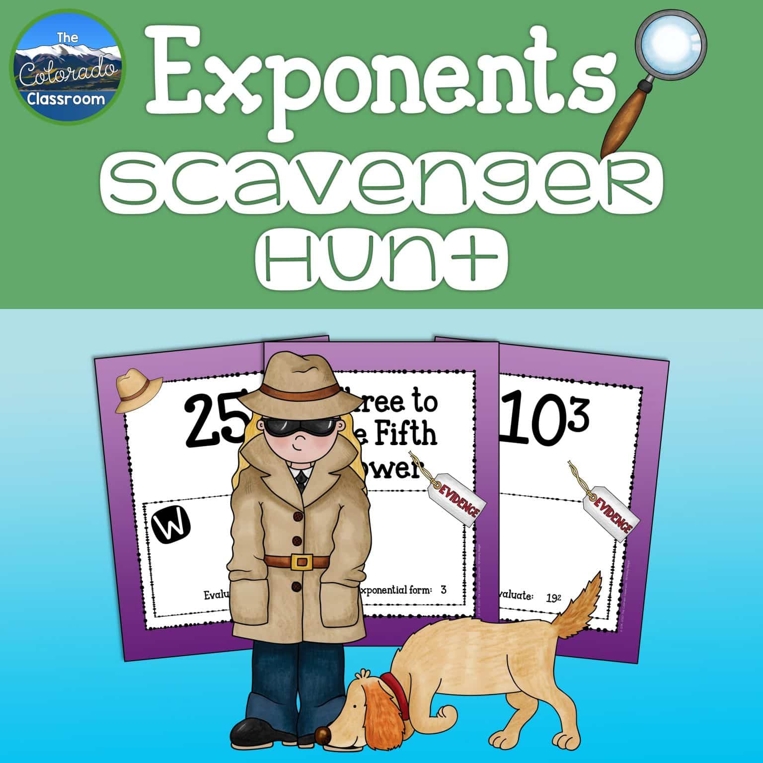 Exponents Scavenger Hunt Math Game - The Colorado Classroom