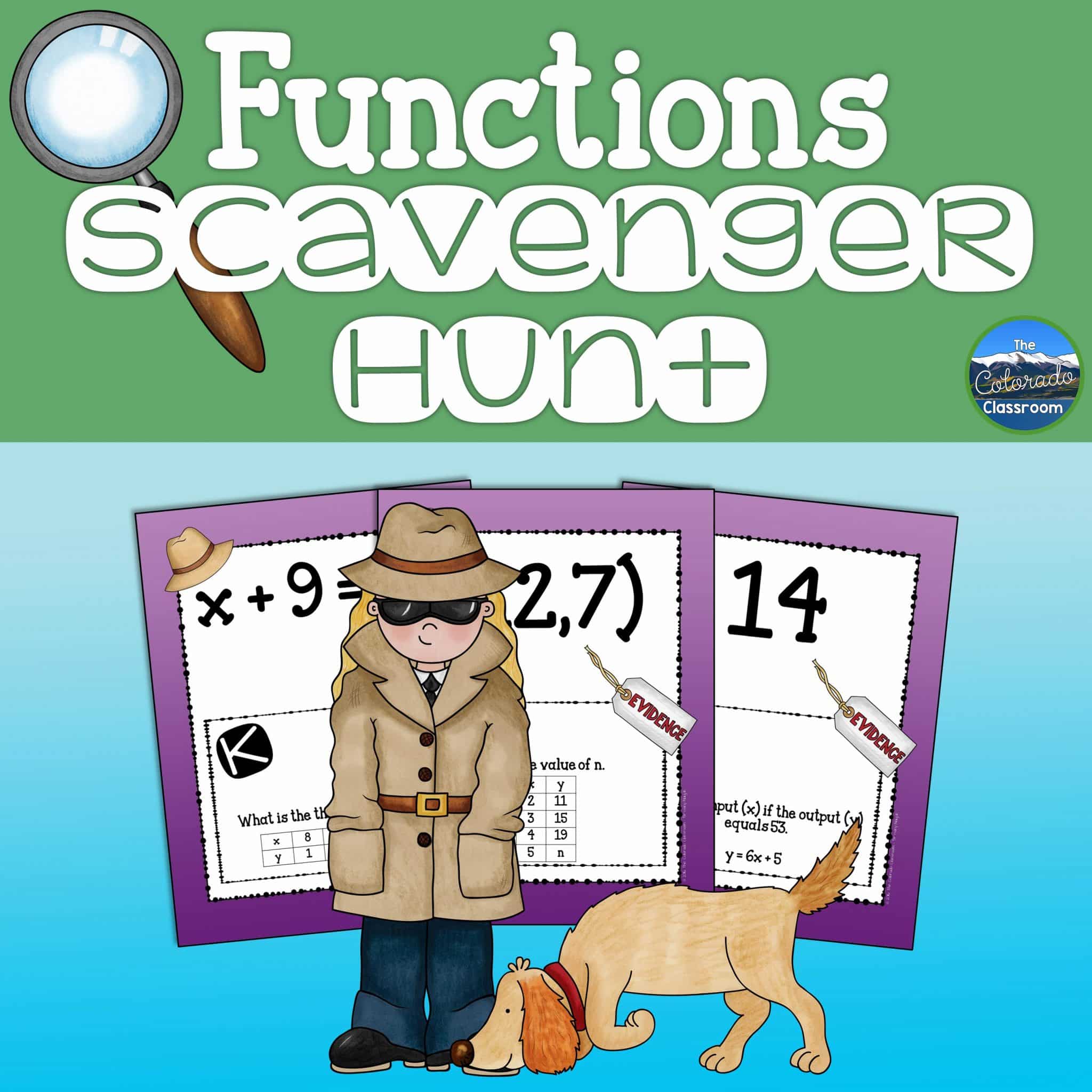Functions Scavenger Hunt Math Game - The Colorado Classroom