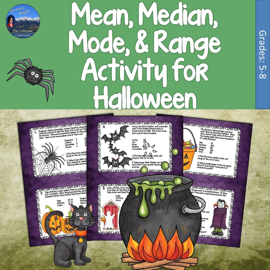 Mean Median Mode Range Halloween Activity Digital - The Colorado Classroom