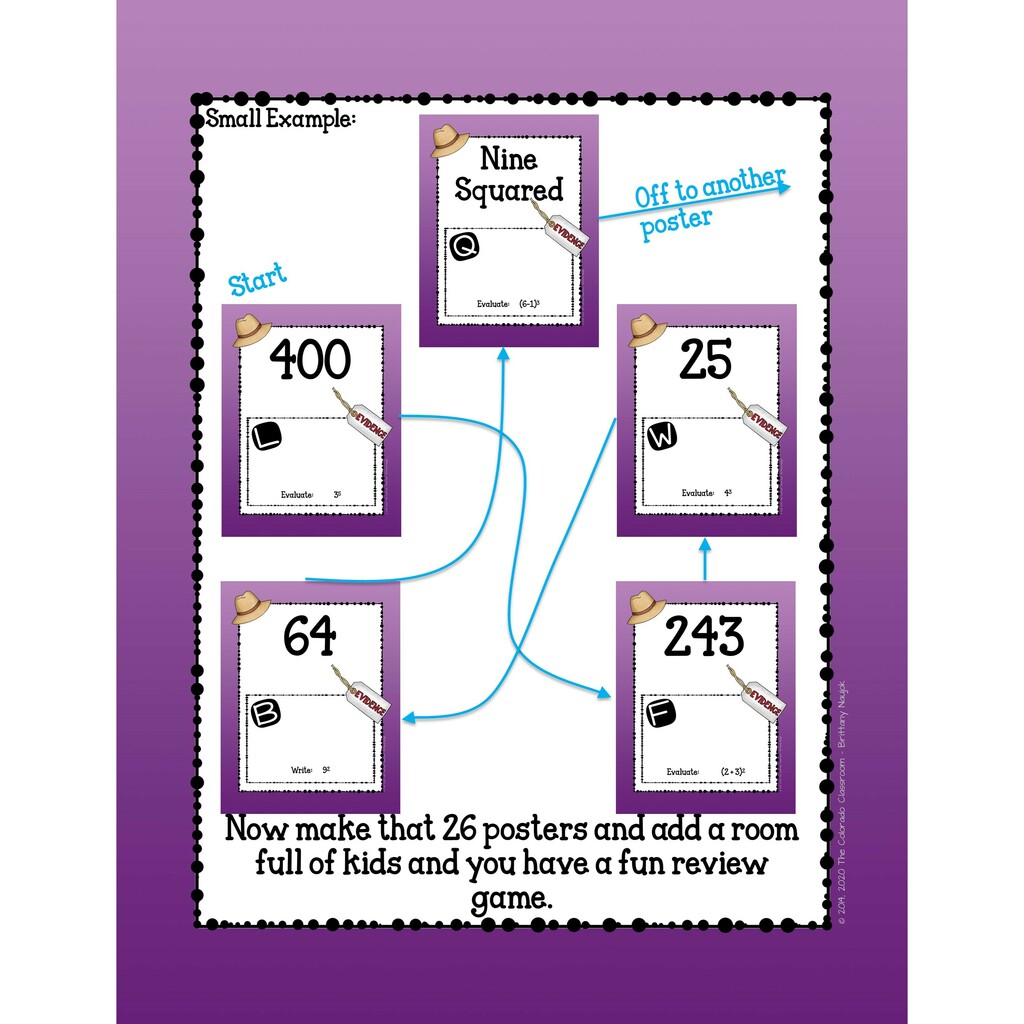 Exponents Scavenger Hunt Math Game - The Colorado Classroom