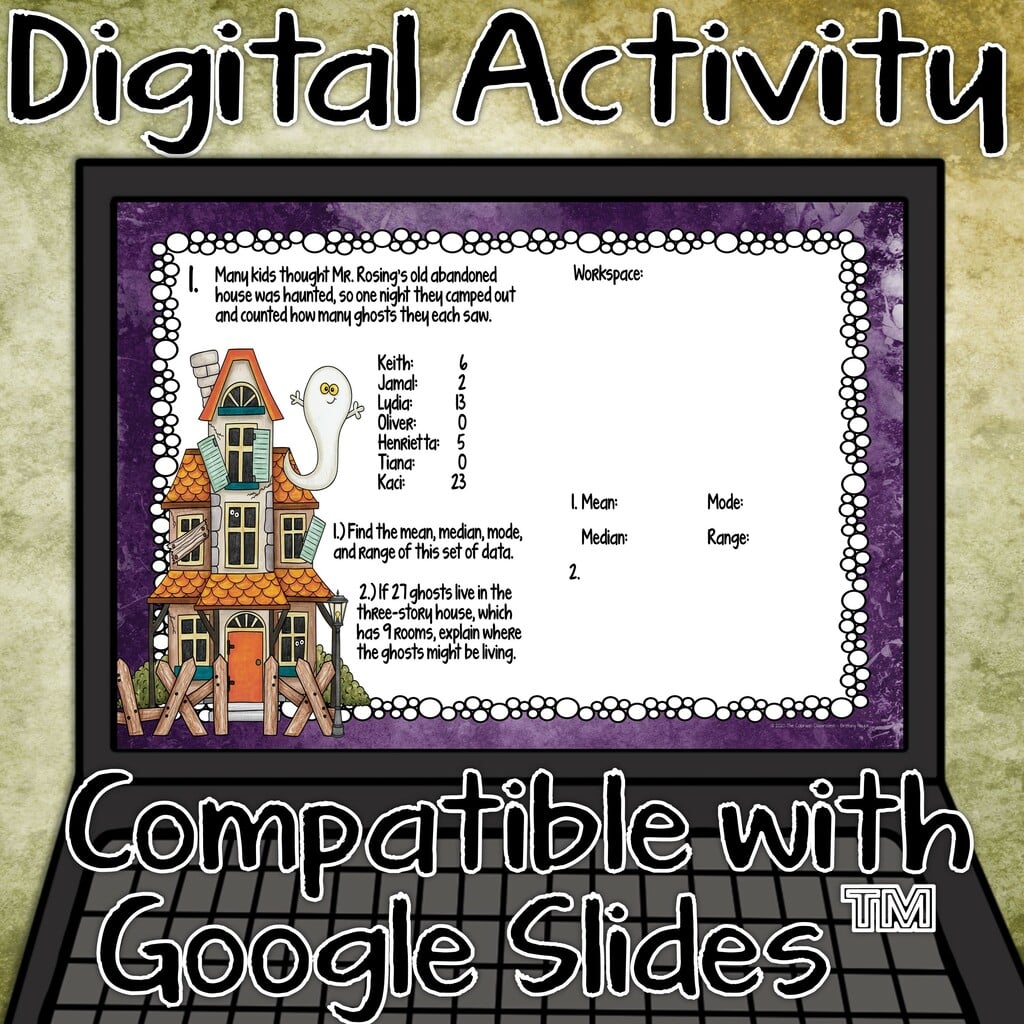 Mean Median Mode Range Halloween Activity Digital - The Colorado Classroom