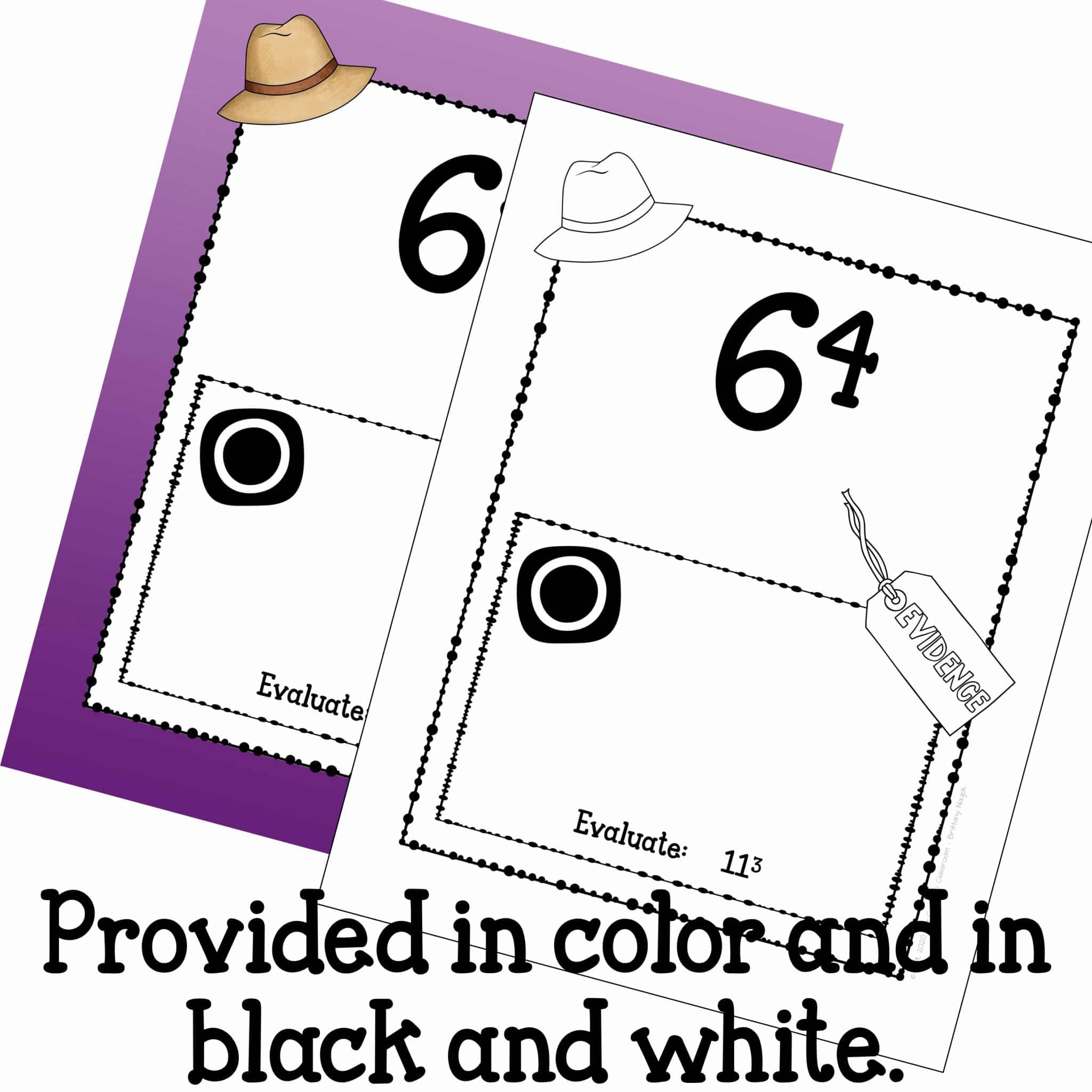 Exponents Scavenger Hunt Math Game - The Colorado Classroom