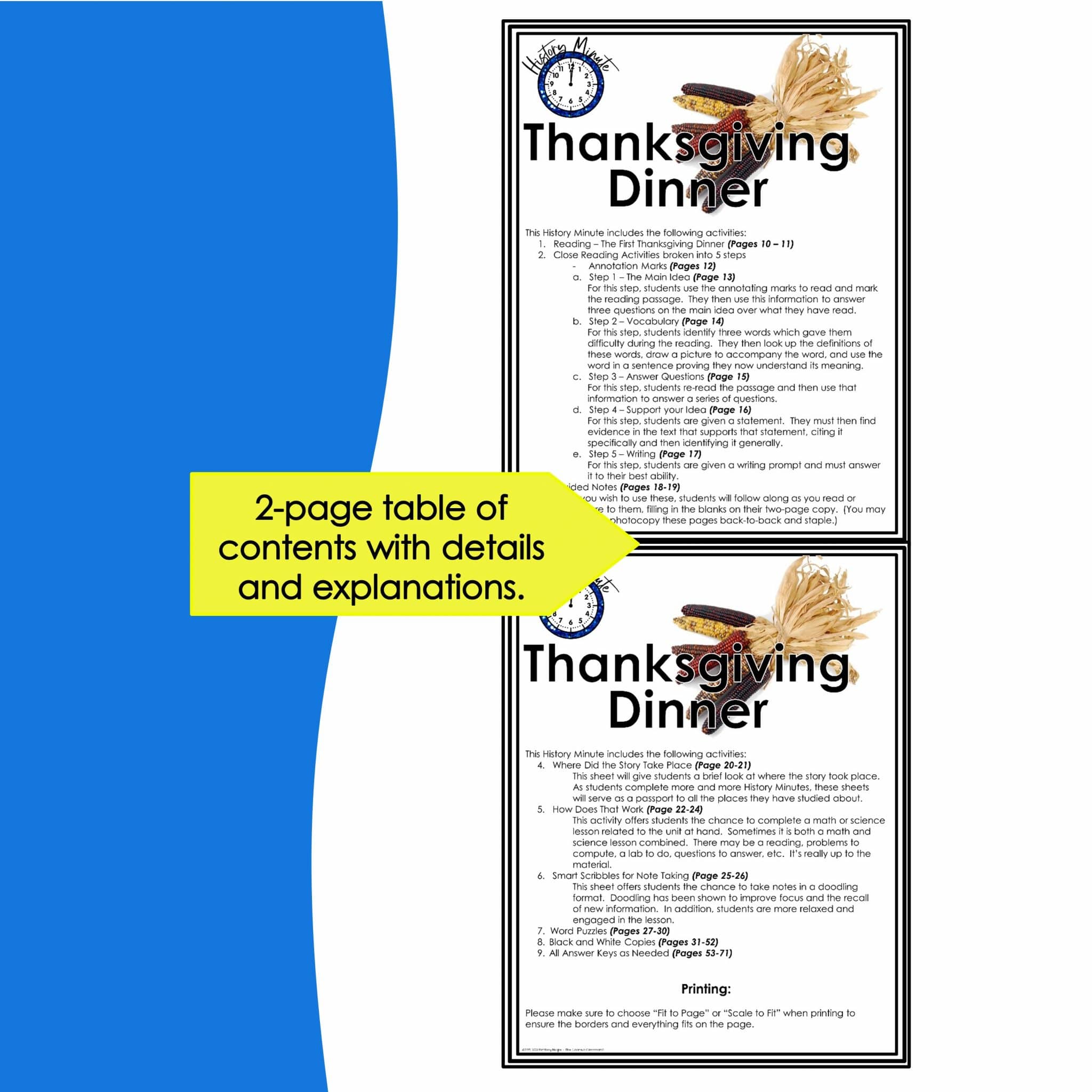 The First Thanksgiving Reading Math Activities - The Colorado Classroom