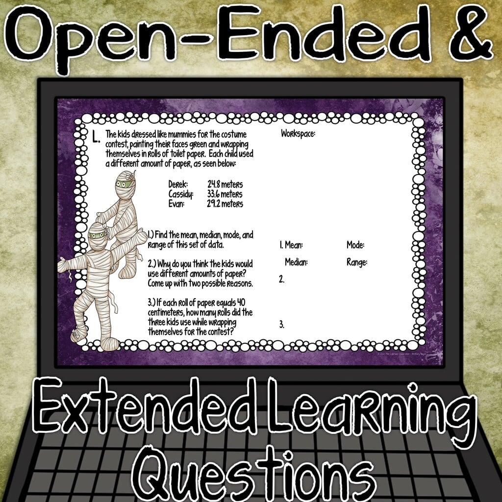 Mean Median Mode Range Halloween Activity Digital - The Colorado Classroom