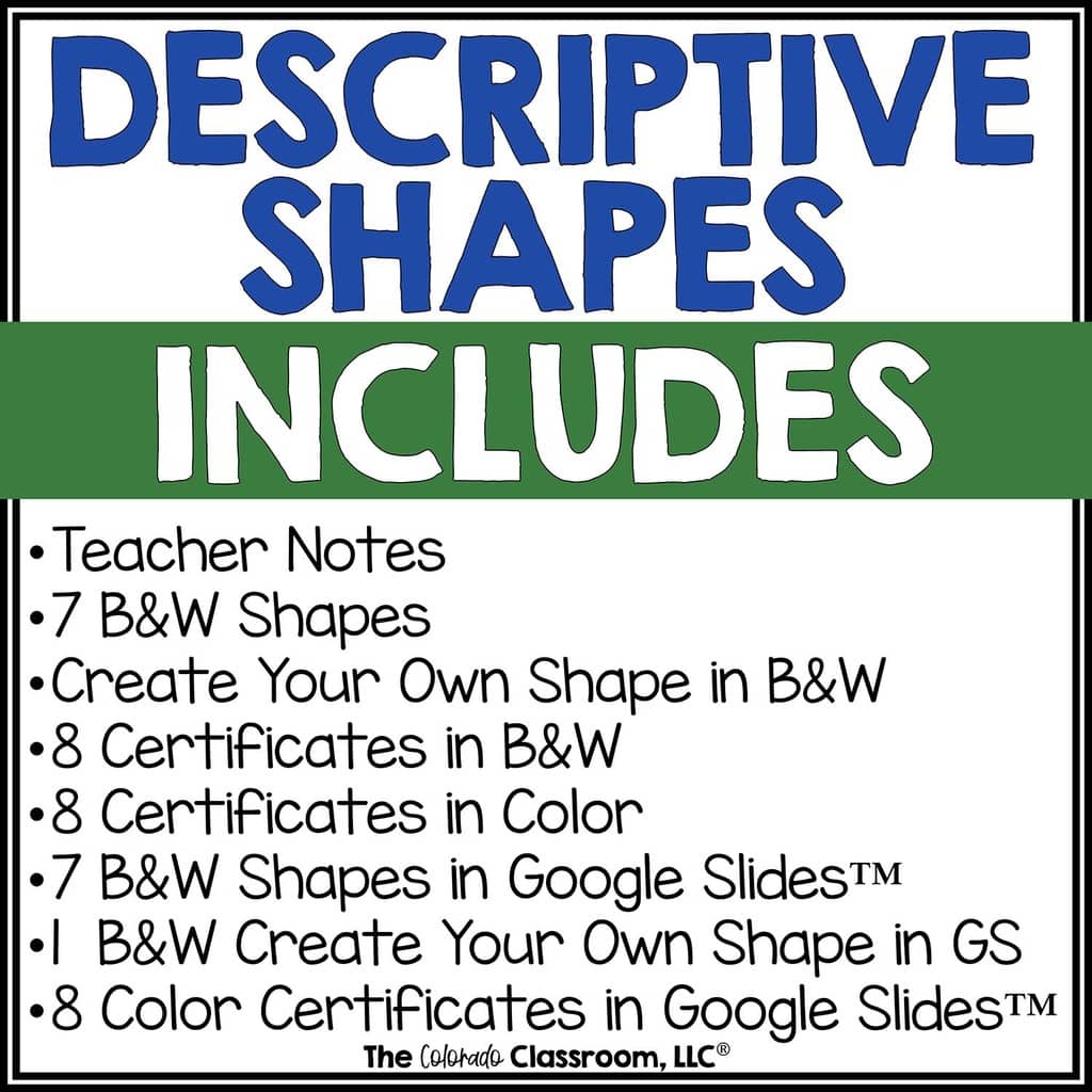 Descriptive Writing Activity With Shapes - 8 Shapes To Boost Student ...