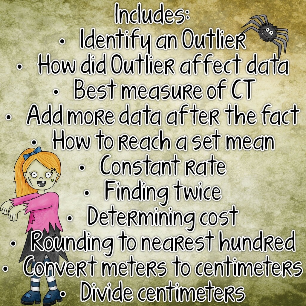 Mean Median Mode Range Halloween Activity Digital - The Colorado Classroom