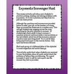 Exponents Scavenger Hunt Math Game - The Colorado Classroom
