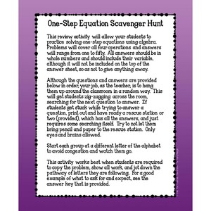 One-Step Equations Basic Math Game - The Colorado Classroom