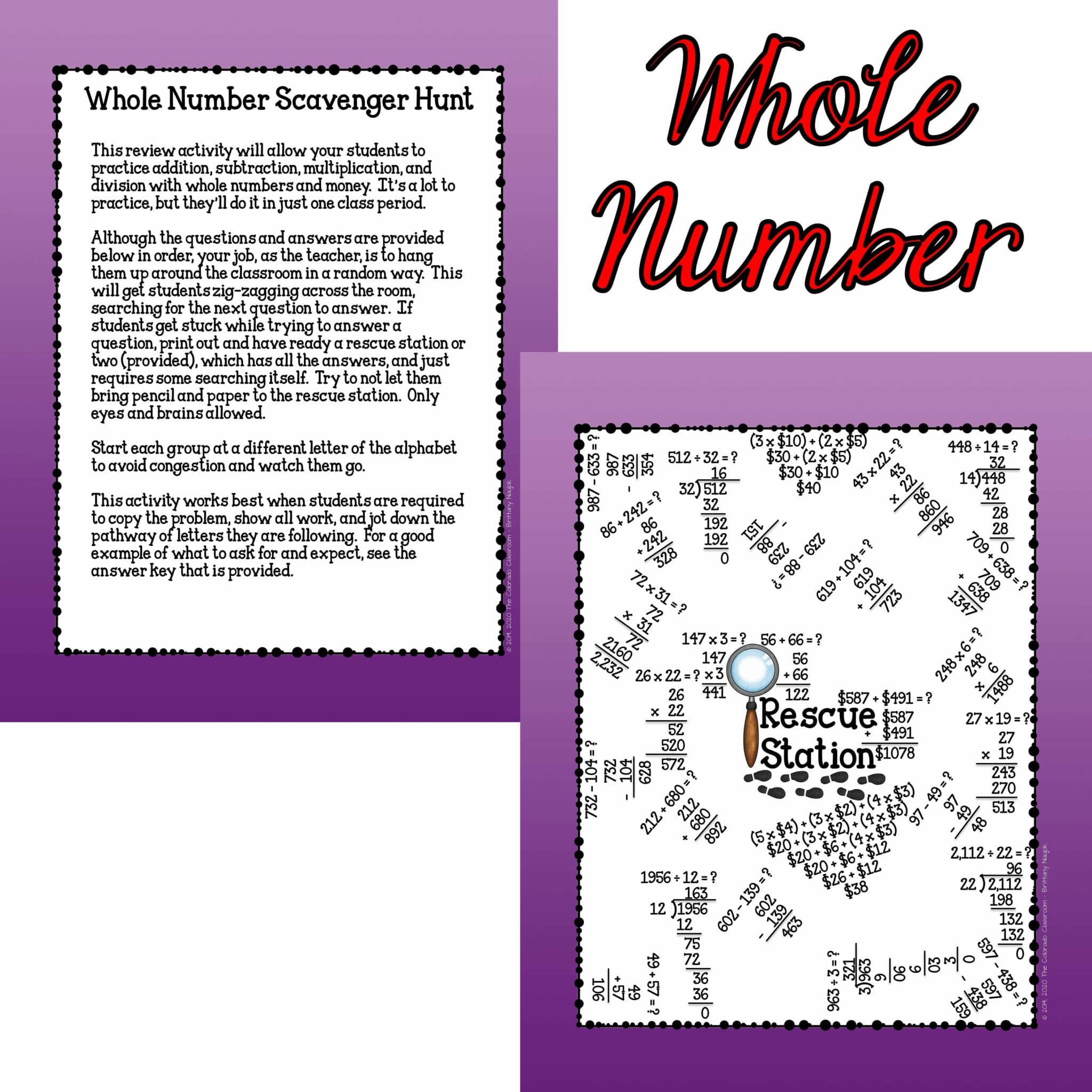 6th Grade Mathematics Scavenger Hunt Bundle