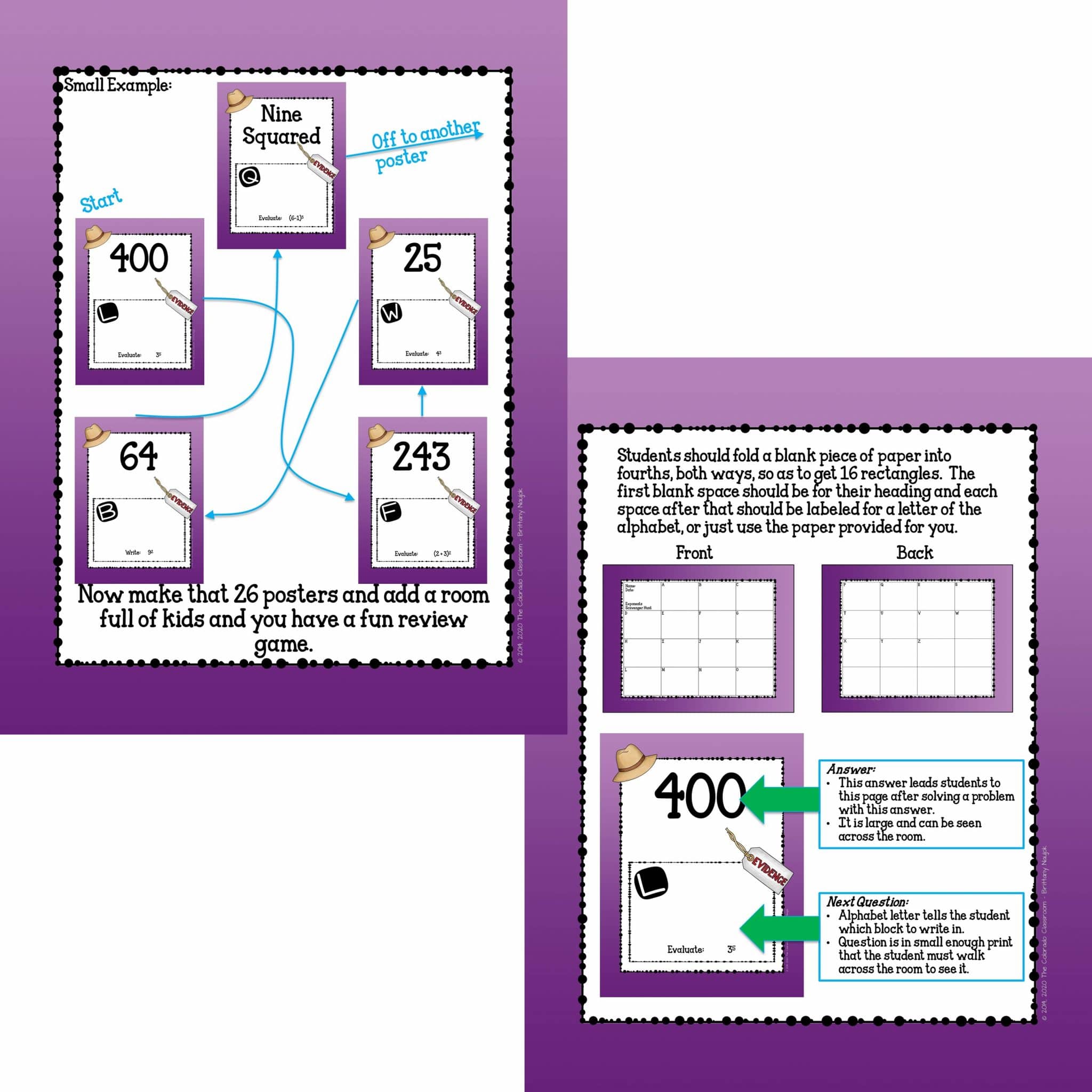 Exponents Scavenger Hunt Math Game - The Colorado Classroom