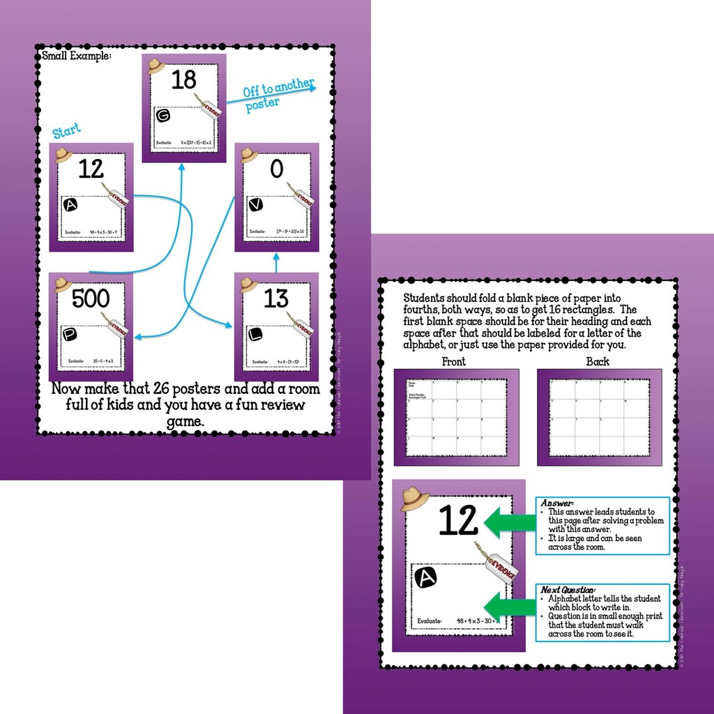 Order Of Operations Scavenger Hunt Game - The Colorado Classroom