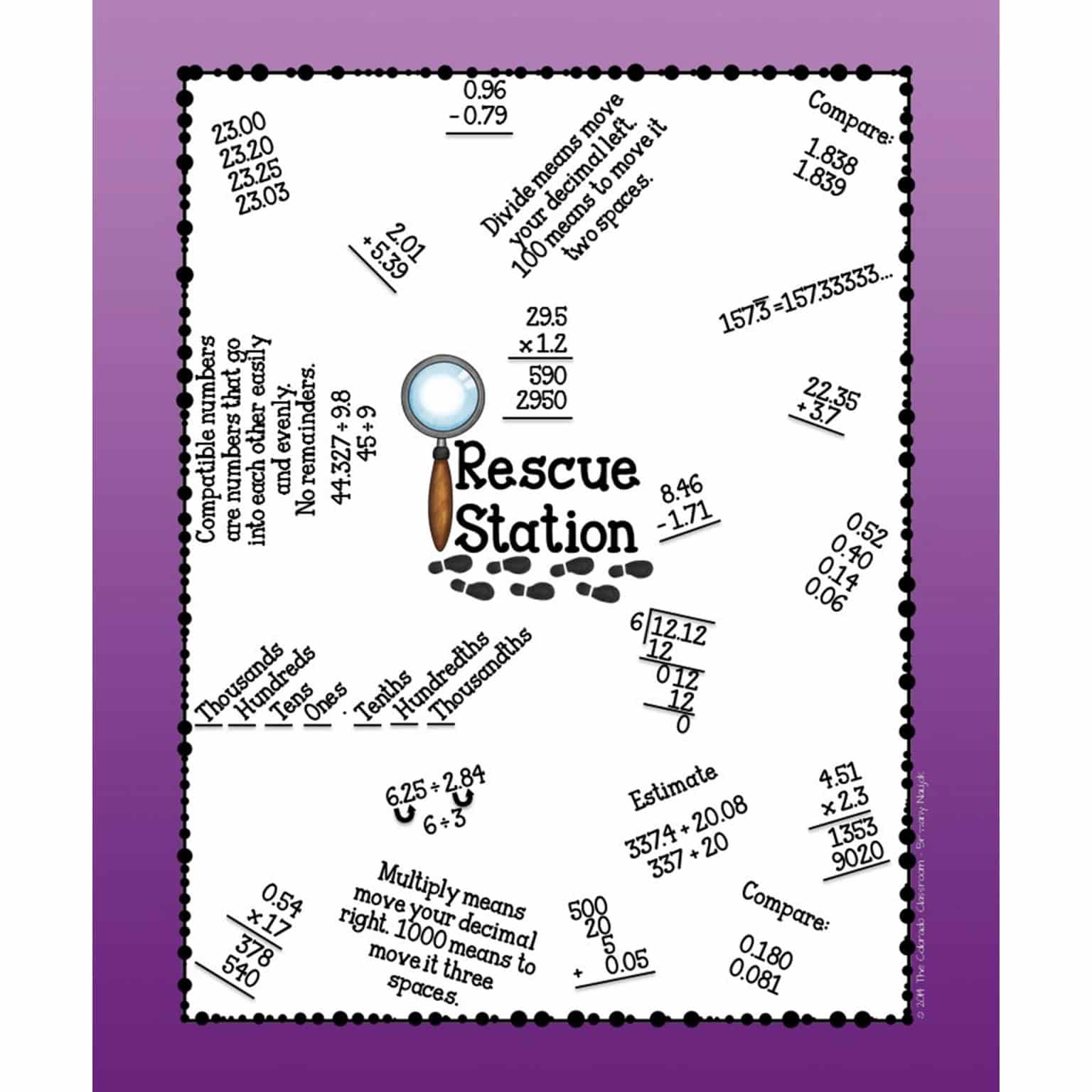 Decimals Scavenger Hunt Math Game - The Colorado Classroom