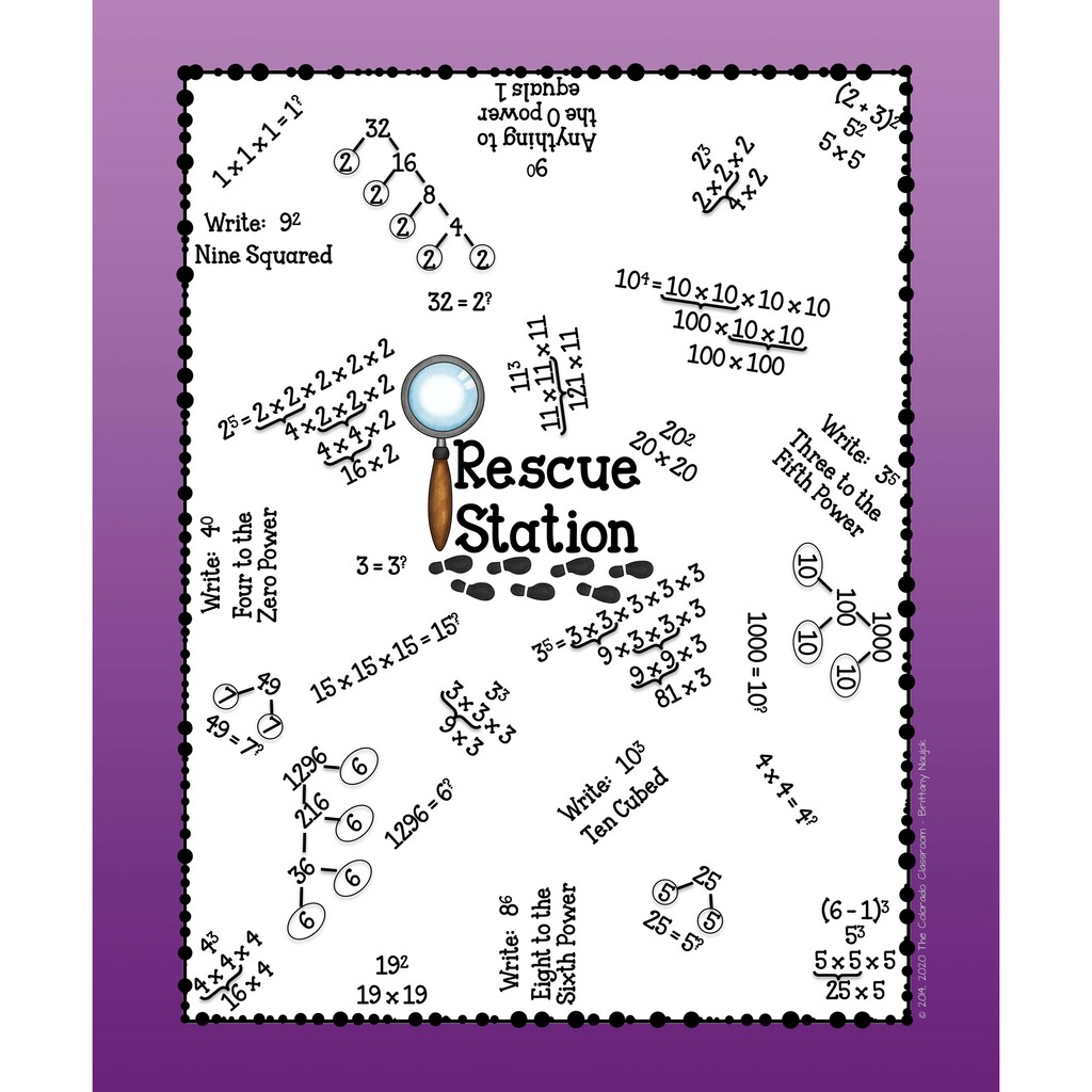 Exponents Scavenger Hunt Math Game - The Colorado Classroom