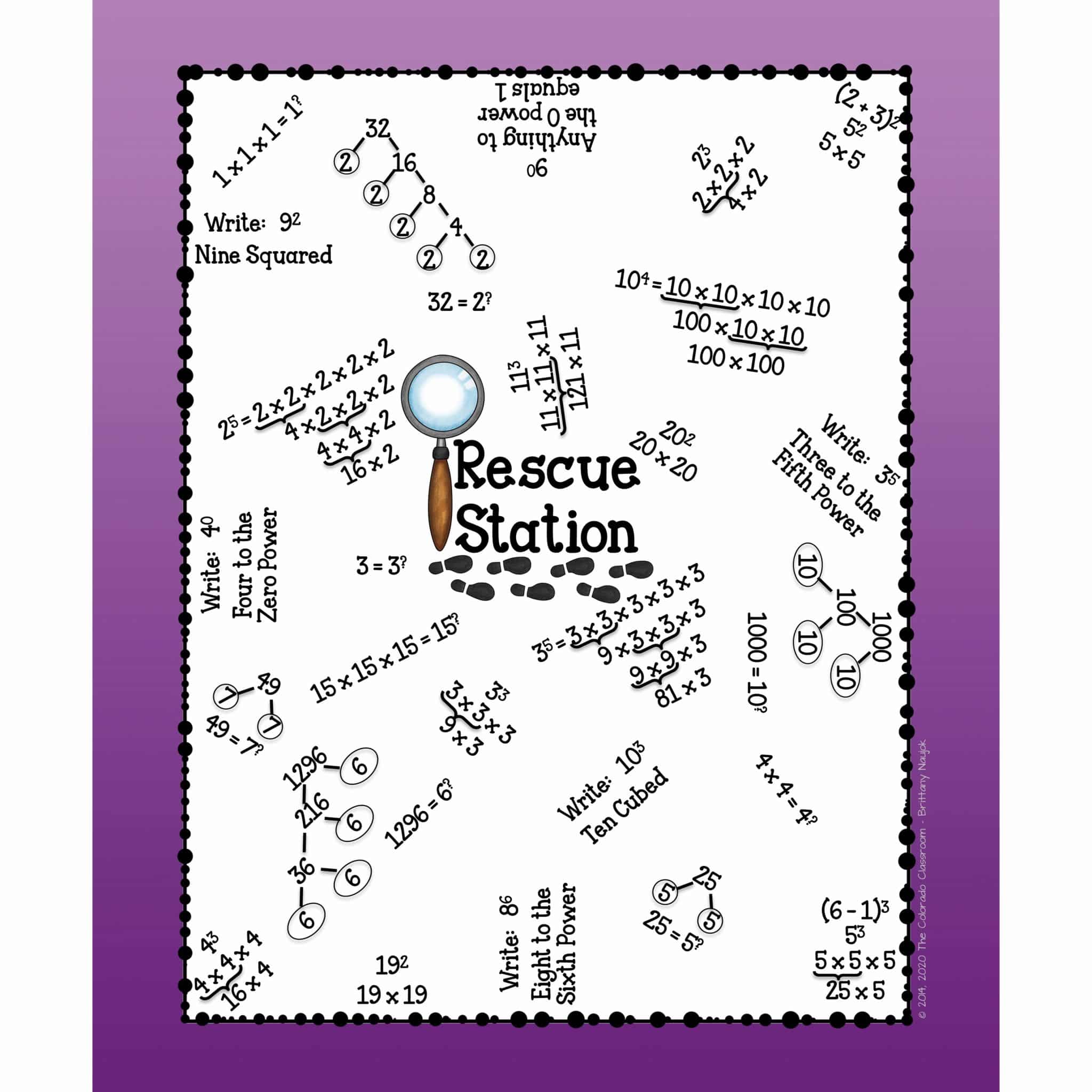 Exponents Scavenger Hunt Math Game - The Colorado Classroom