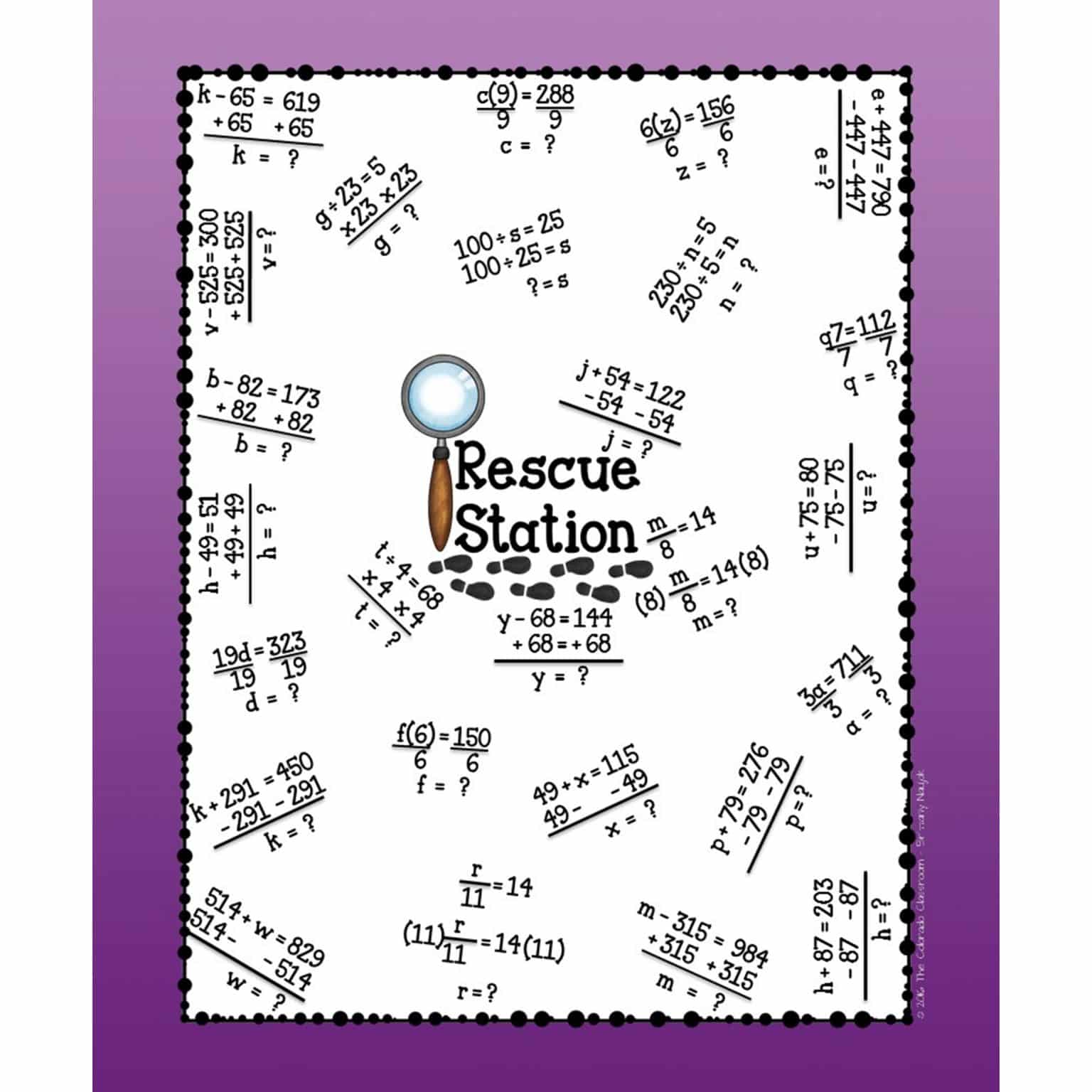 One-Step Equations Scavenger Hunt Game - The Colorado Classroom