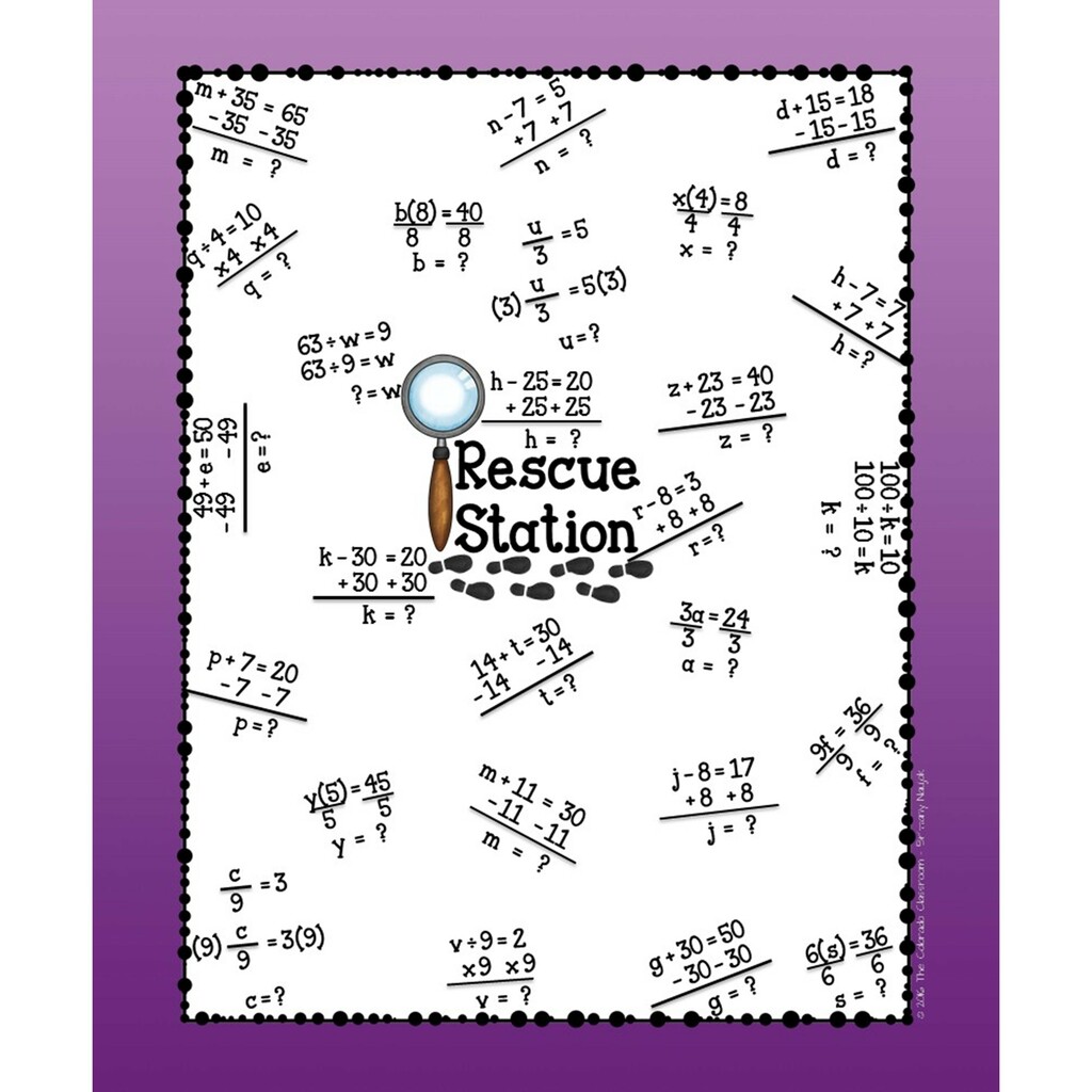 One-Step Equations Basic Math Game - The Colorado Classroom