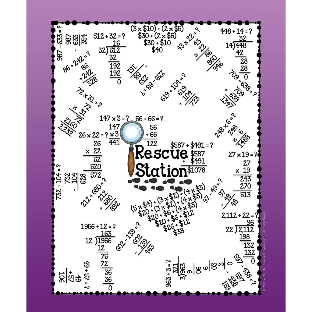 Whole Number Scavenger Hunt Math Game - The Colorado Classroom