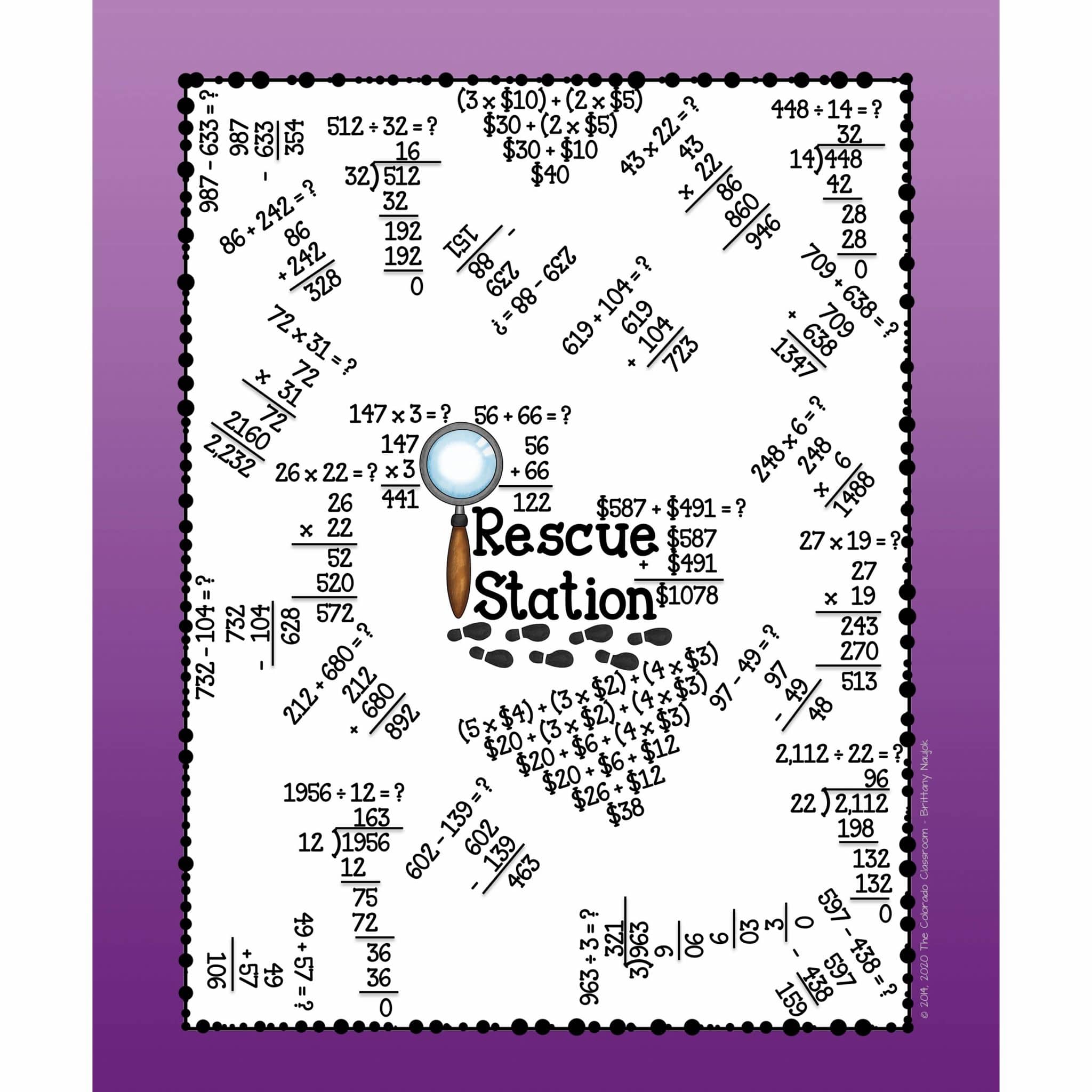 Whole Number Scavenger Hunt Math Game - The Colorado Classroom