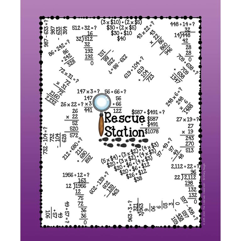 Whole Number Scavenger Hunt Math Game - The Colorado Classroom