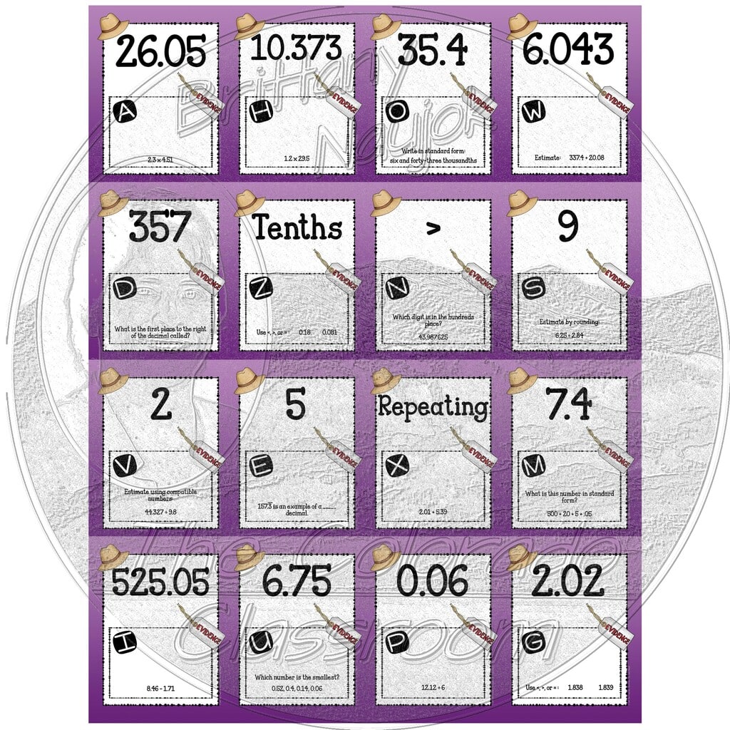 Decimals Scavenger Hunt Math Game - The Colorado Classroom