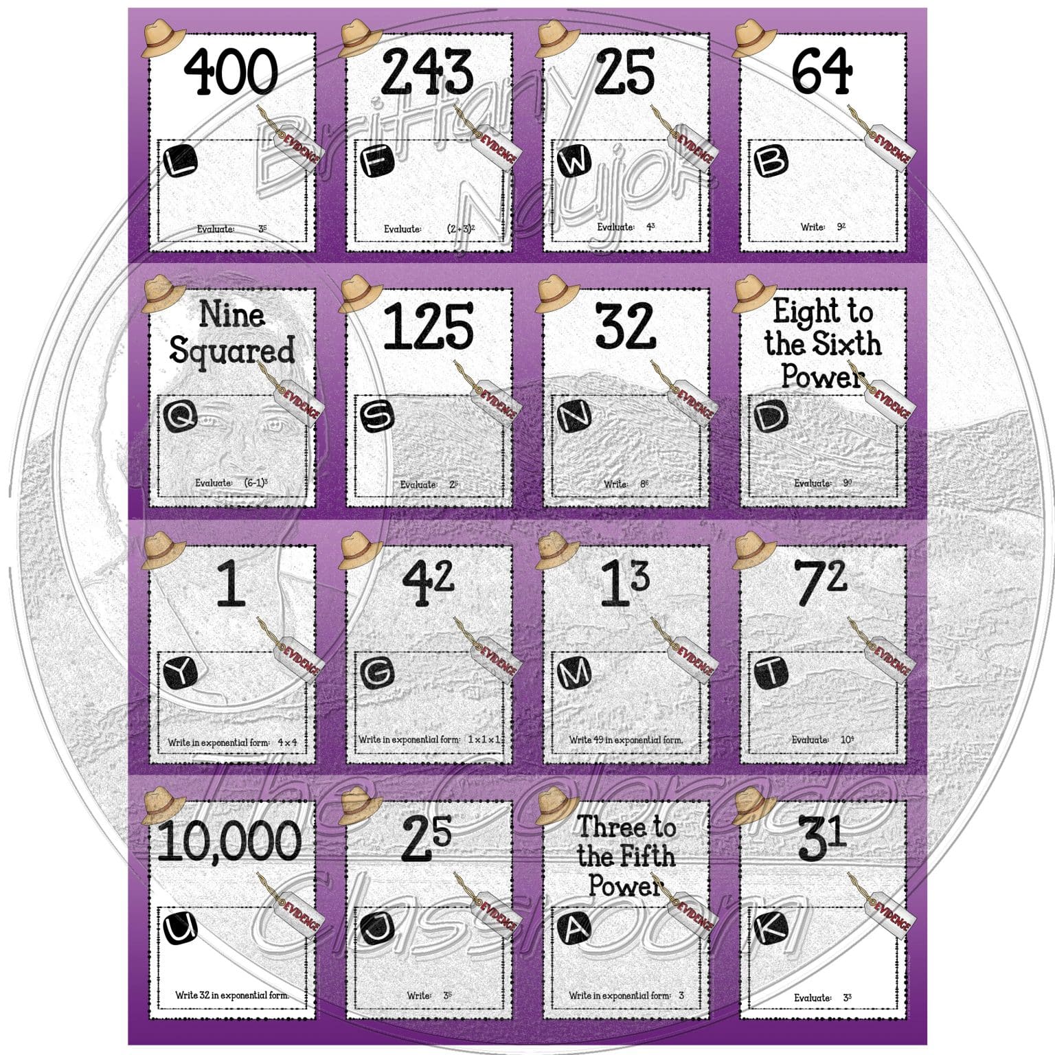 Exponents Scavenger Hunt Math Game - The Colorado Classroom