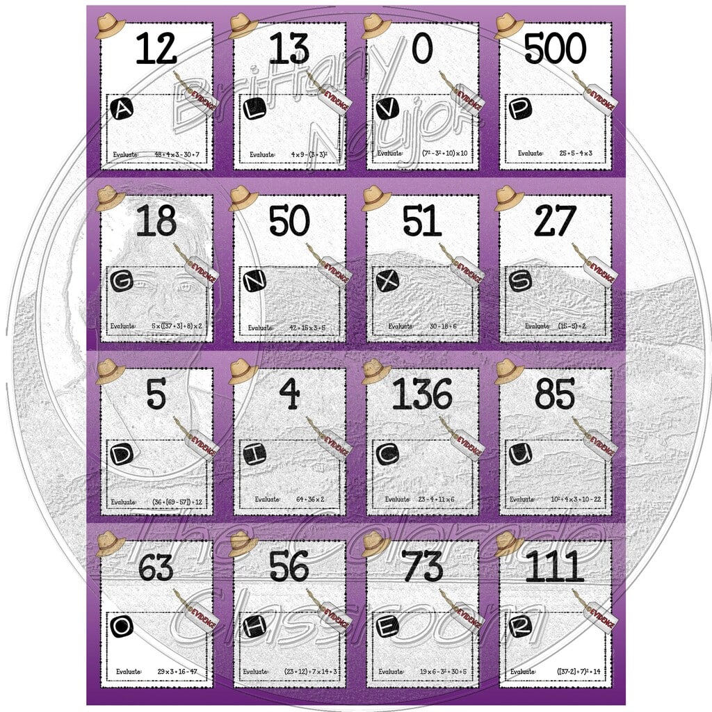 Order Of Operations Scavenger Hunt Game - The Colorado Classroom