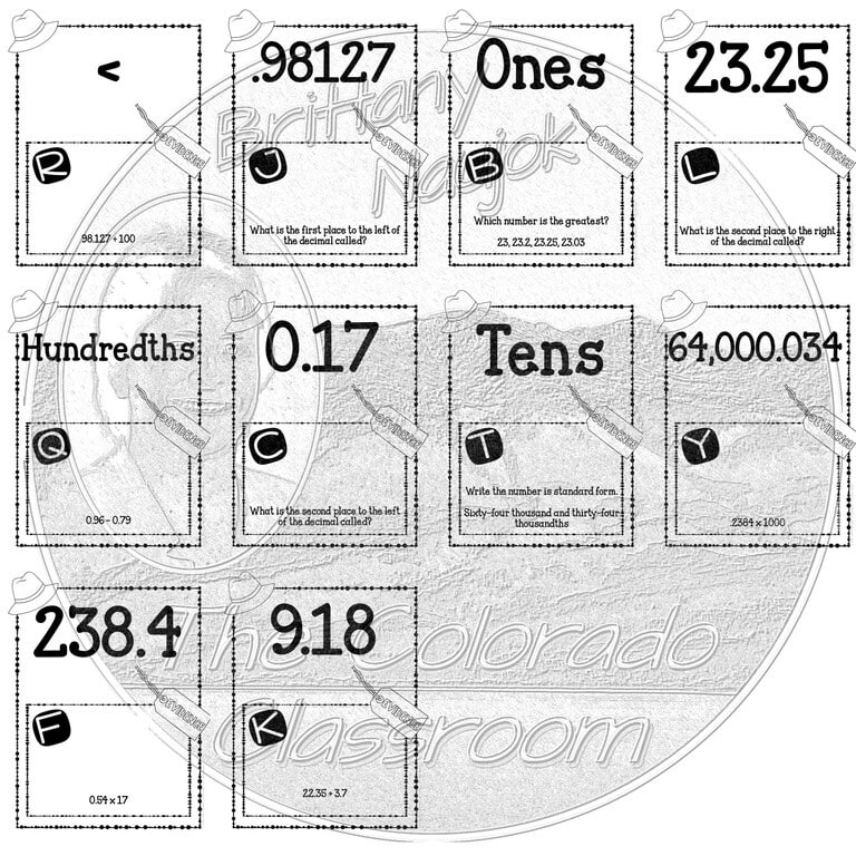 Decimals Scavenger Hunt Math Game - The Colorado Classroom