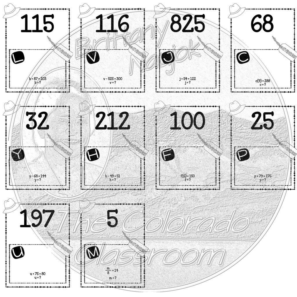 One-Step Equations Scavenger Hunt Game - The Colorado Classroom
