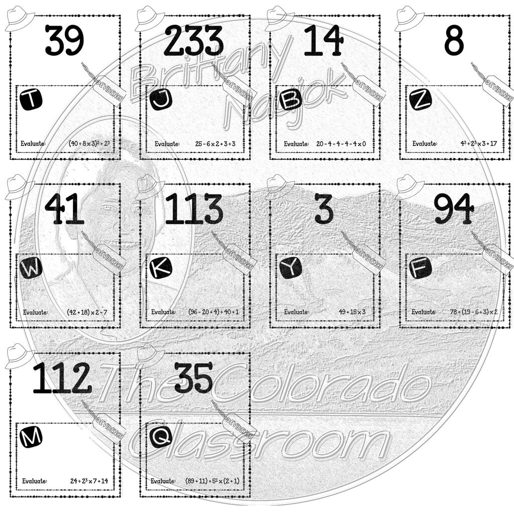 Order Of Operations Scavenger Hunt Game - The Colorado Classroom