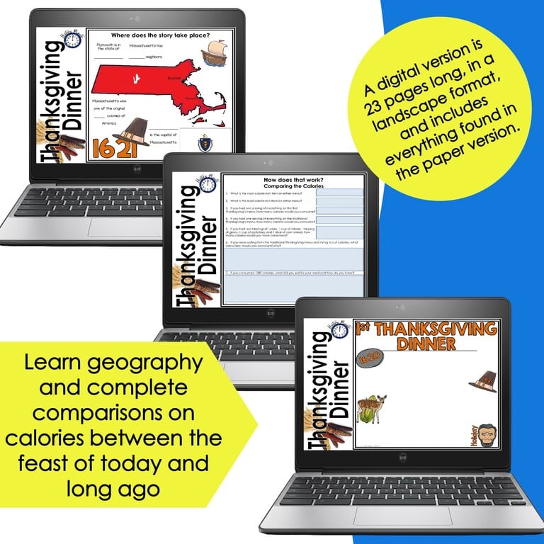 The First Thanksgiving Reading Math Activities - The Colorado Classroom