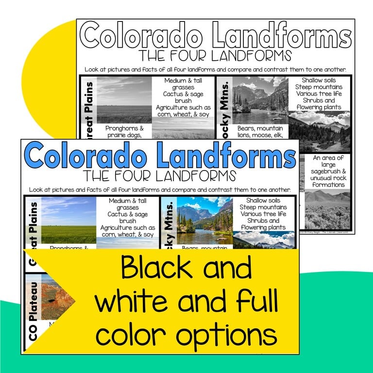 Colorado Landforms Unit - Colorado State History - The Colorado Classroom