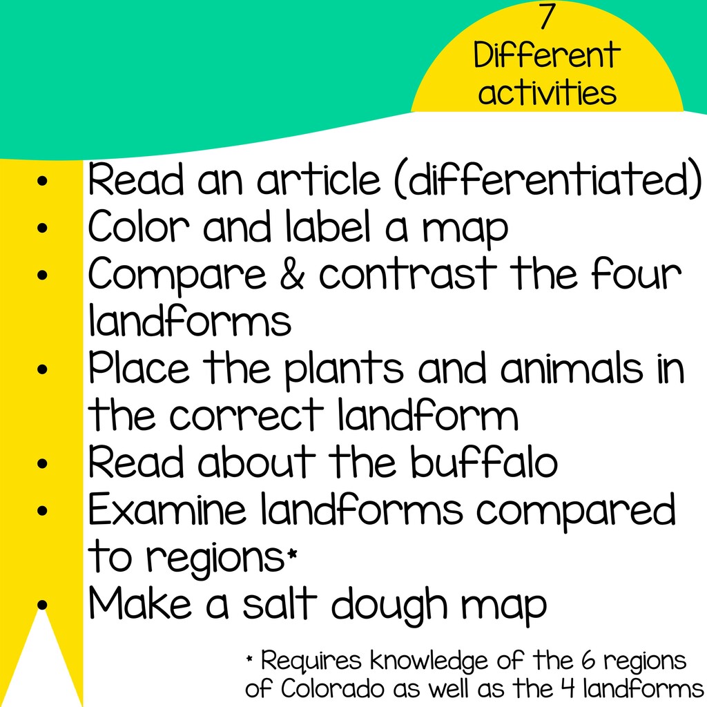 Colorado Landforms Unit - Colorado State History - The Colorado Classroom
