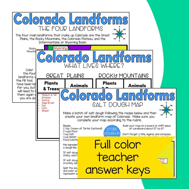 Colorado Landforms Unit - Colorado State History - The Colorado Classroom