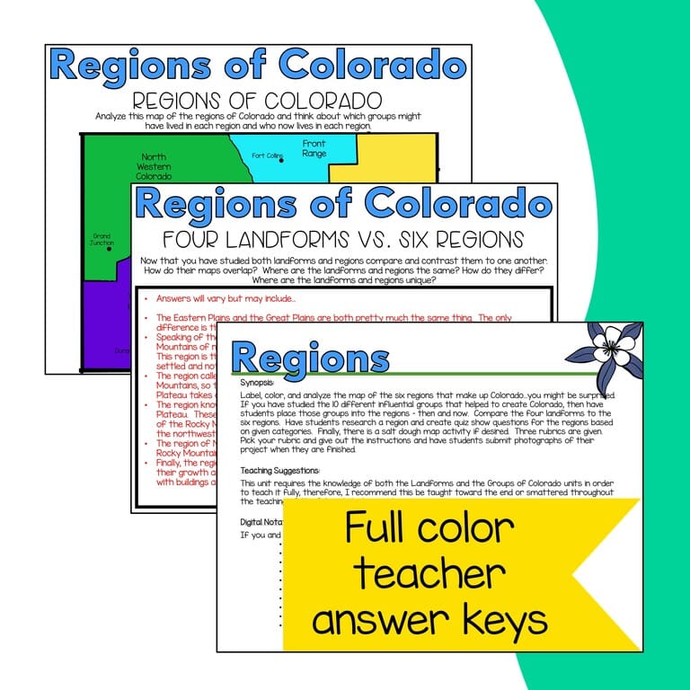 Colorado Regions Unit - Colorado State History - The Colorado Classroom