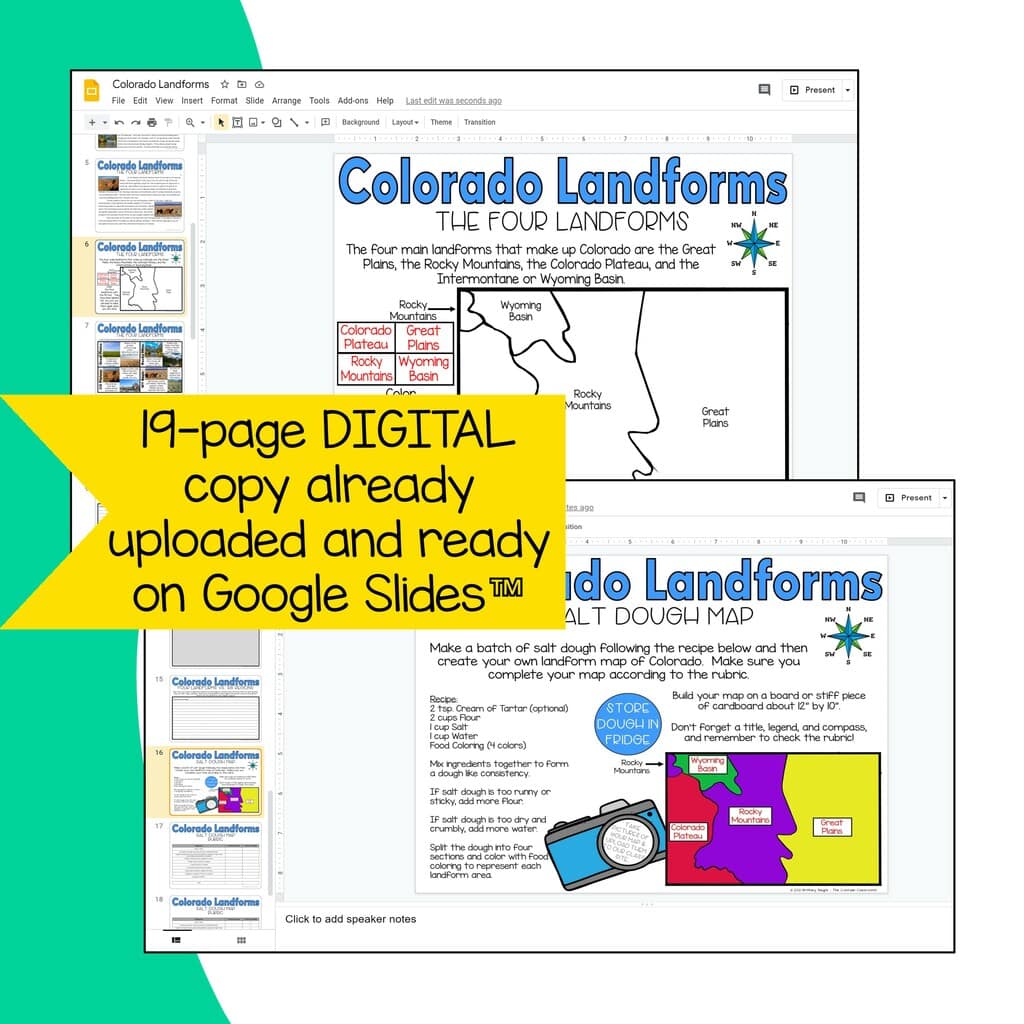 Colorado Landforms Unit - Colorado State History - The Colorado Classroom