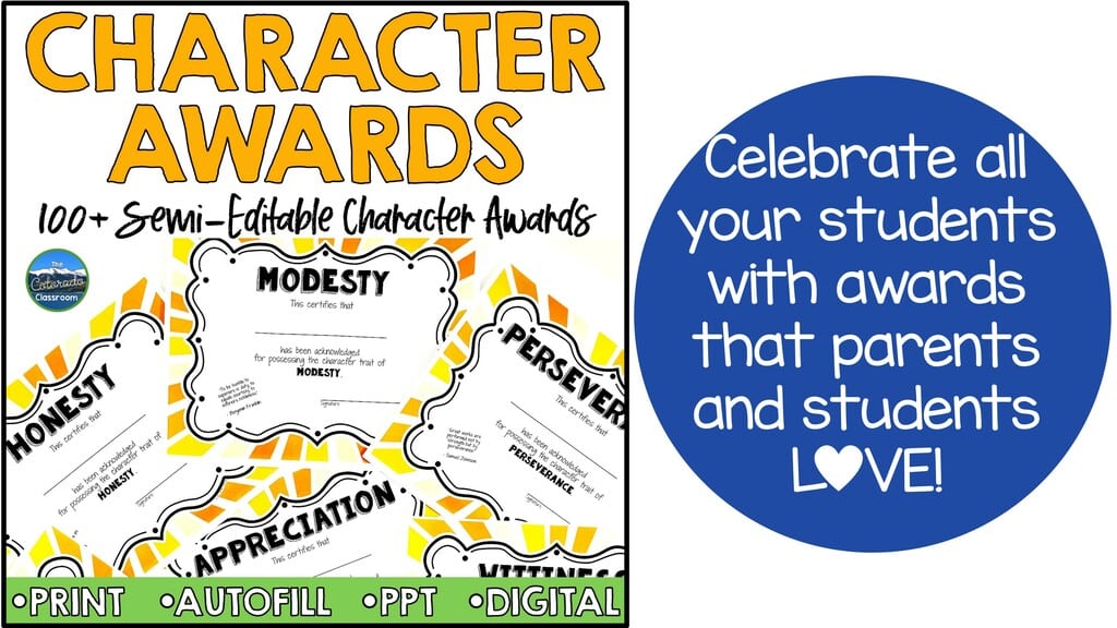 Gold Character Trait Awards - The Colorado Classroom