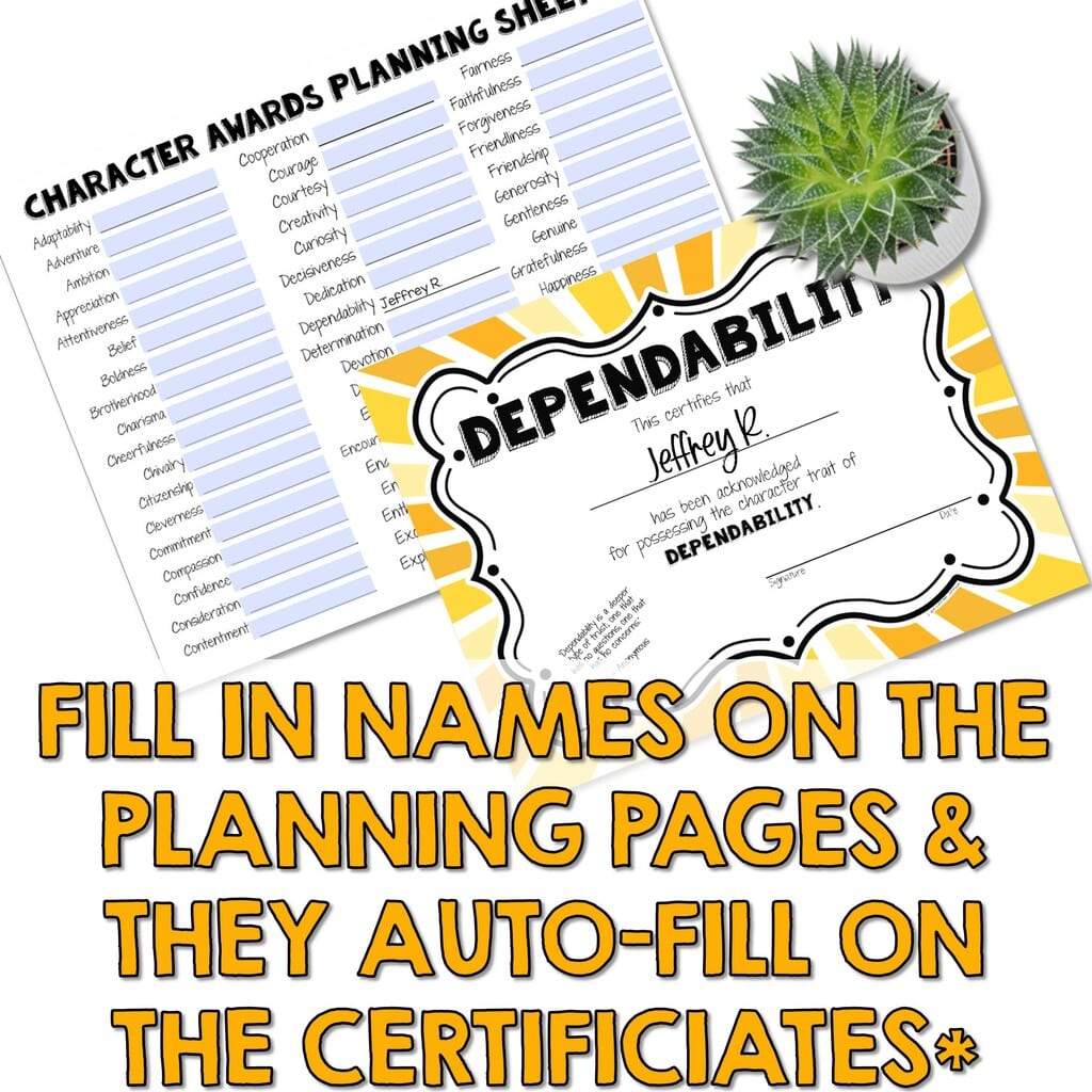 Gold Character Trait Awards - The Colorado Classroom