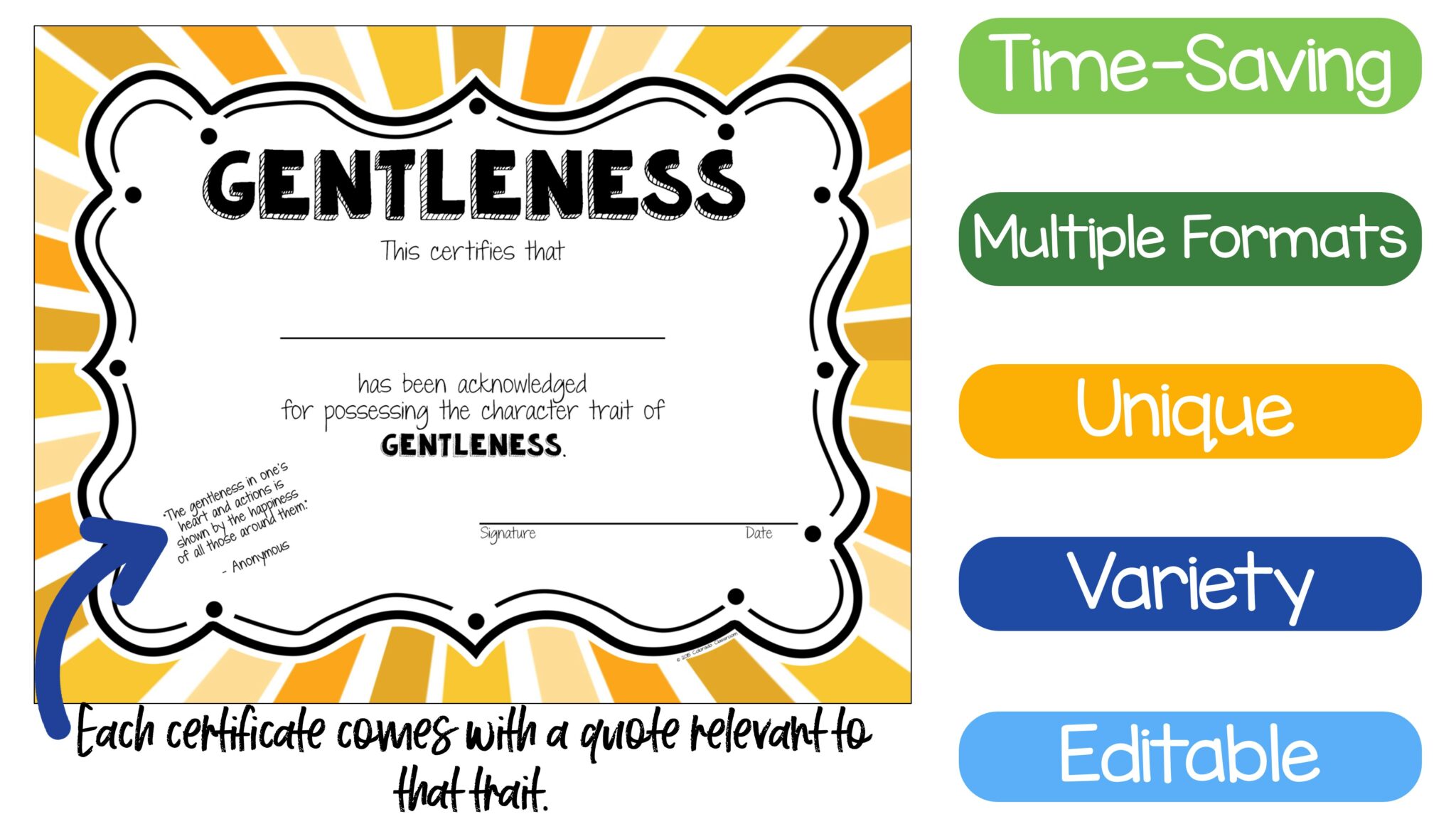 Gold Character Trait Awards - The Colorado Classroom