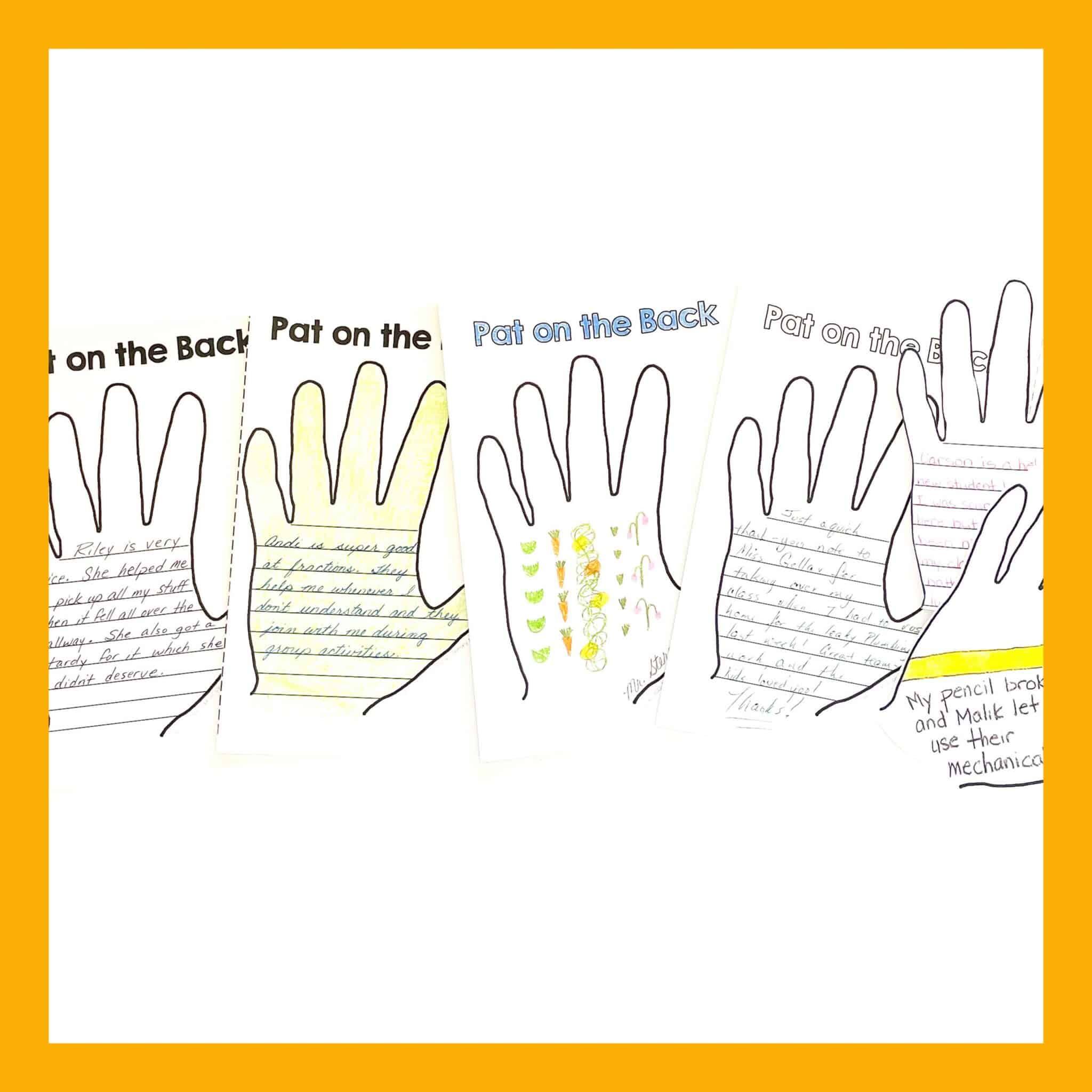 Pat On The Back Recognition Cards - The Colorado Classroom