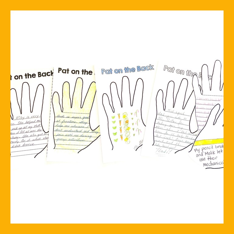 Pat On The Back Recognition Cards - The Colorado Classroom