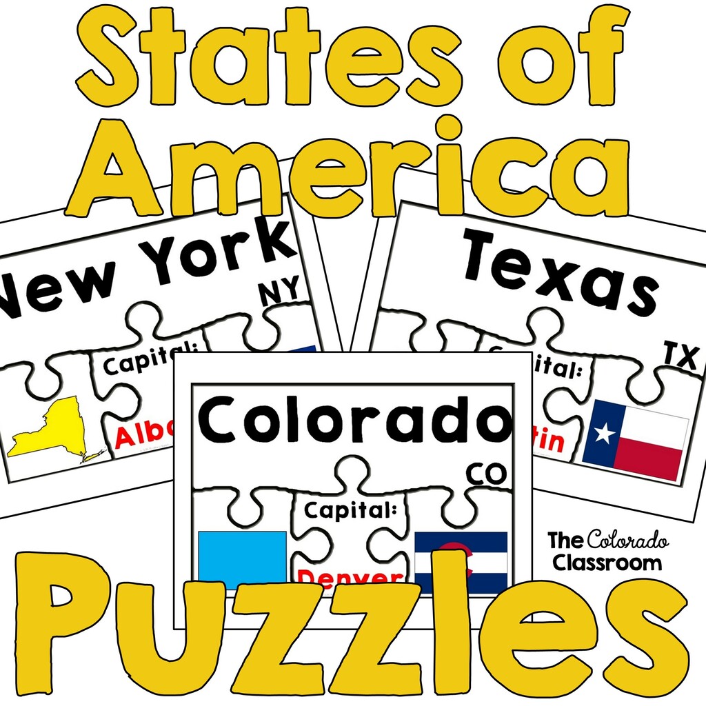 States And Capitals Puzzles Of The United States - The Colorado Classroom
