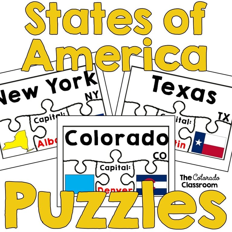States And Capitals Puzzles Of The United States - The Colorado Classroom