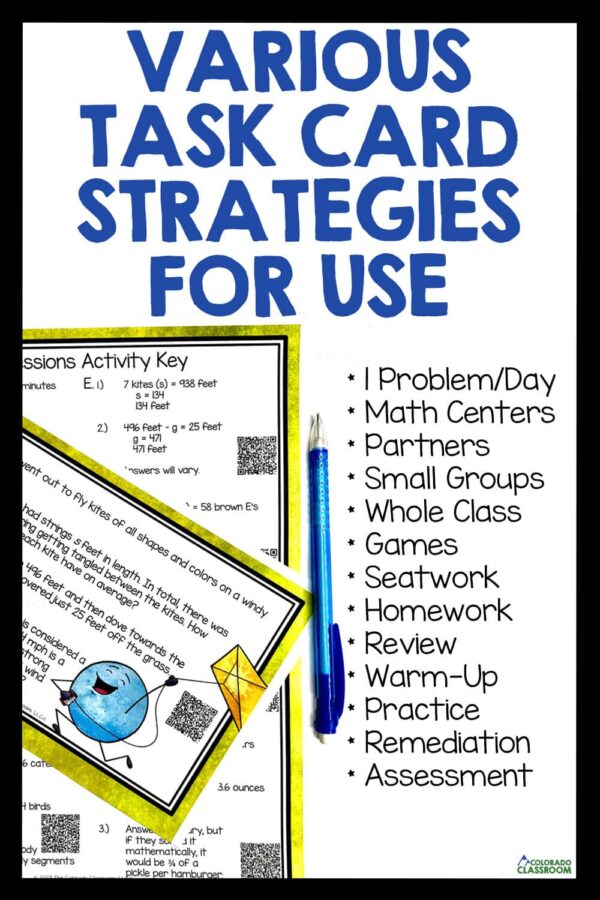 Math Task Cards & Word Problems - The Colorado Classroom
