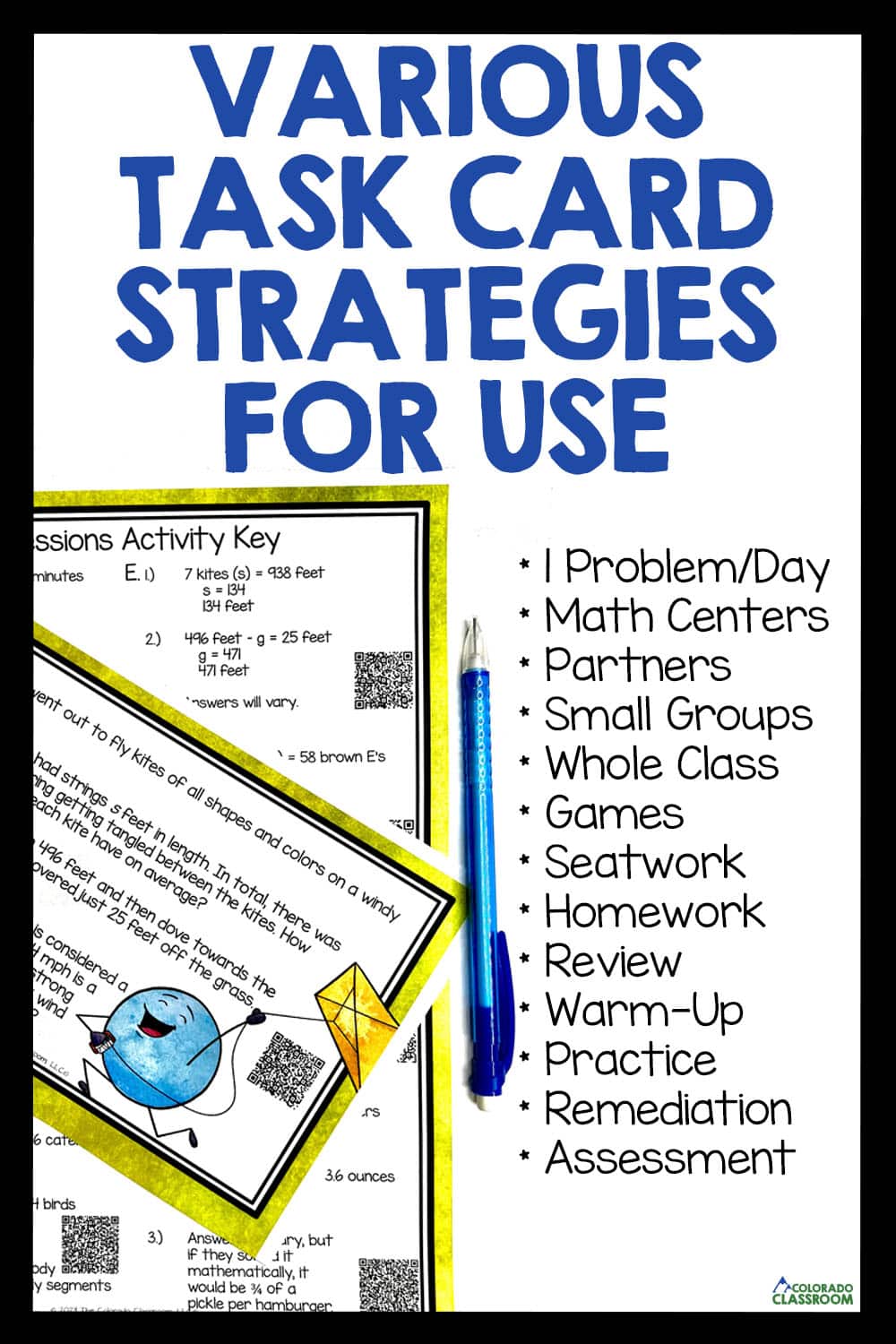 Math Task Cards & Word Problems - The Colorado Classroom