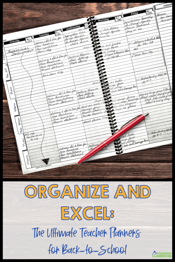 Organize And Excel: The Ultimate Teacher Planners For Back-to-School ...