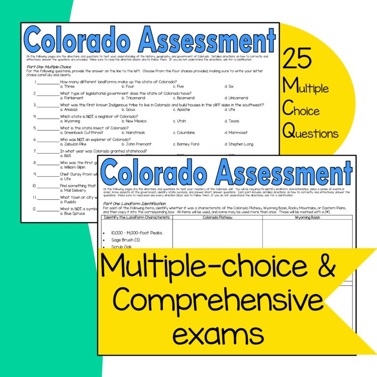 Colorado State History Assessment On Colorado History Geography ...
