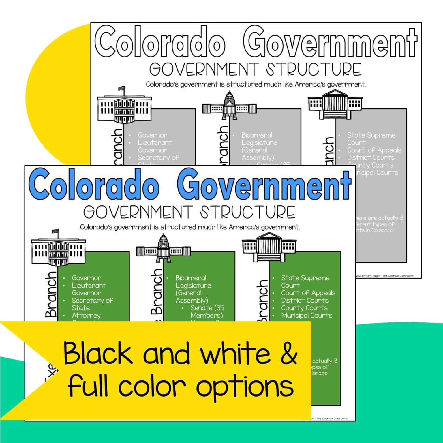 Colorado Statehood And Government Unit - Colorado State Study - The ...