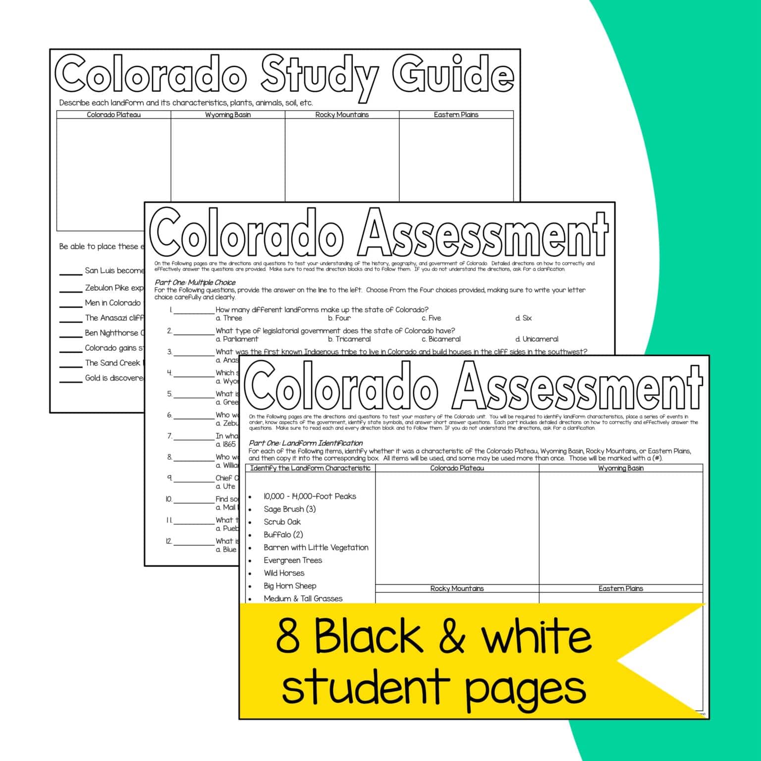 Colorado State History Assessment On Colorado History Geography ...