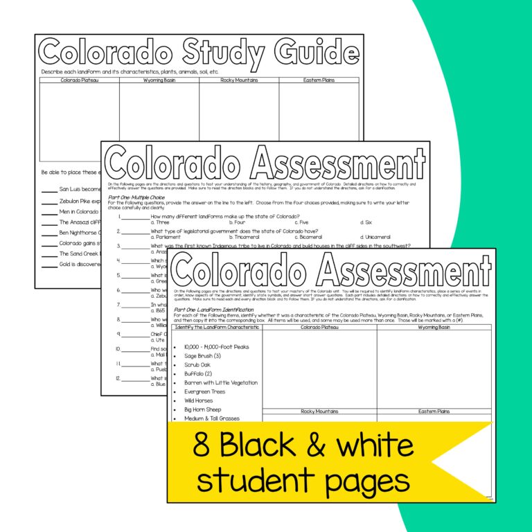 Colorado State History Assessment On Colorado History Geography ...