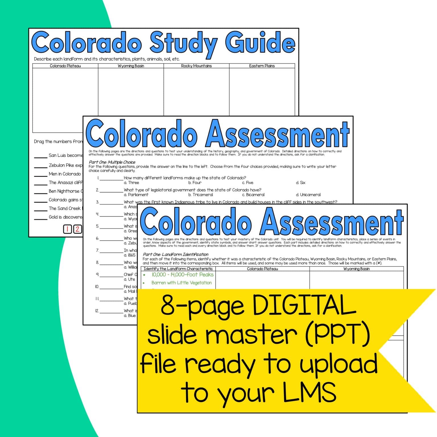 Colorado State History Assessment On Colorado History Geography ...